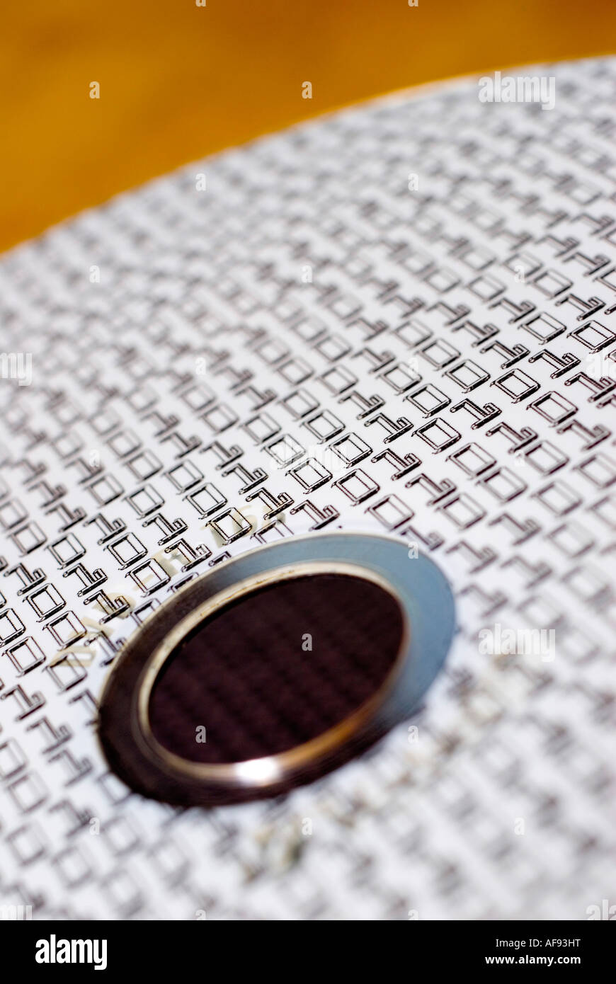 DVD printed with binary numbers. Digital storage Stock Photo - Alamy