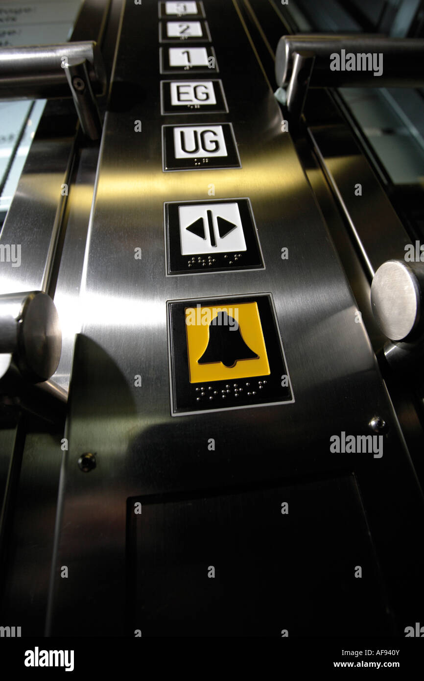Buttons in lift, close-up Stock Photo - Alamy