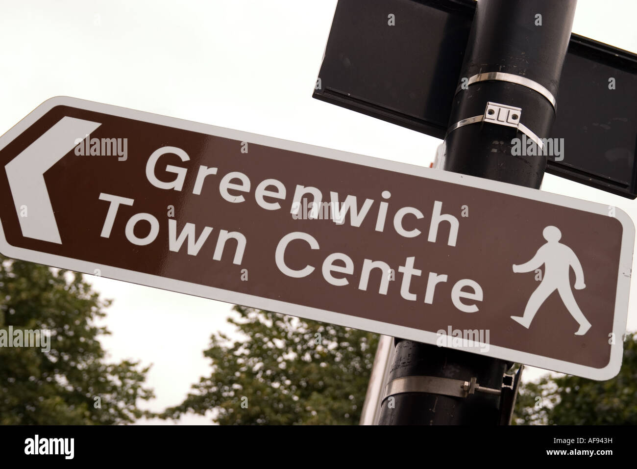 Sign for Greenwich Town Centre, Greenwich London Stock Photo - Alamy