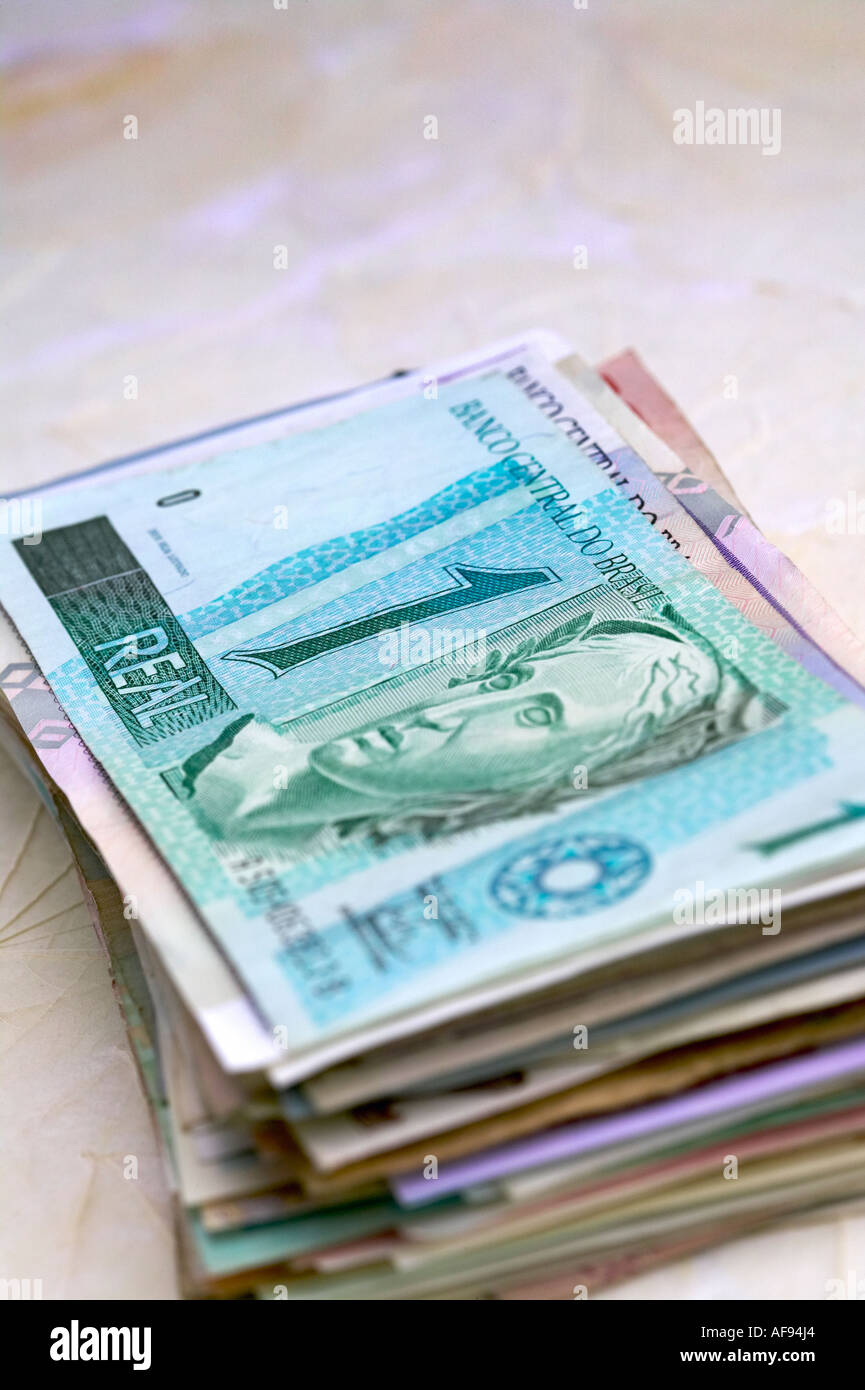 Brazil Brazilian Reals Currency Notes pile money cash south america ...