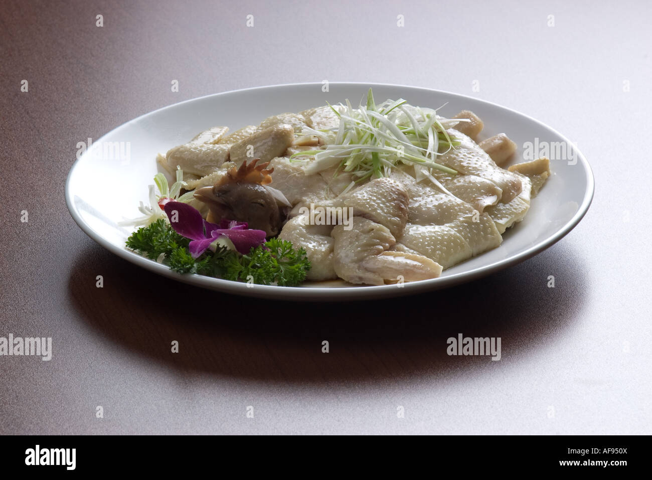 Chinese Food Boiled RAW Chicken with Sauce Stock Photo - Alamy
