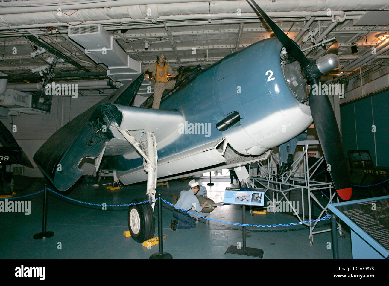 Grumman Eastern Aircraft TBM 3E Avenger on the hangar deck at the ...