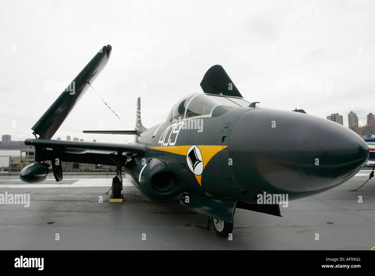 Douglas F3D 2 Skyknight on display on the flight deck at the Intrepid ...