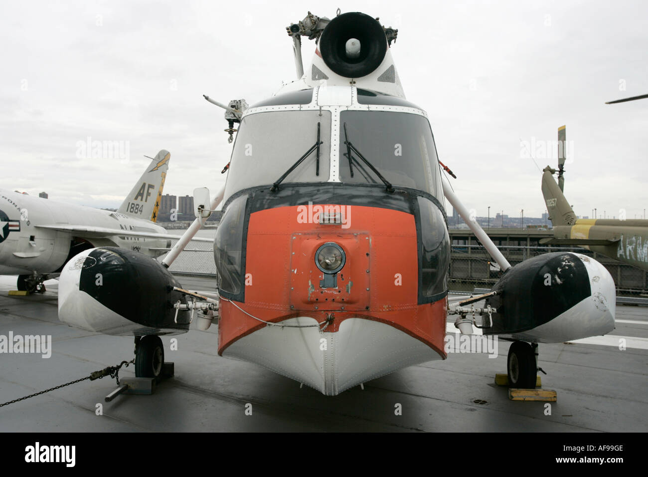 Sikorsky HH 52 Sea Guardian helicopter on display on the flight deck at ...