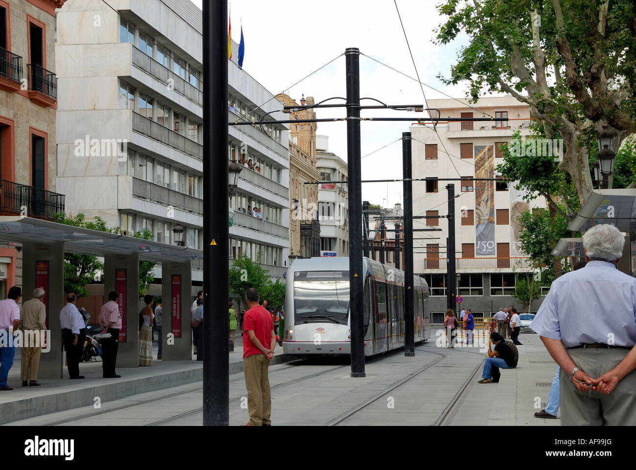 Testing of the new tram system in Seville Spain Stock Photo - Alamy