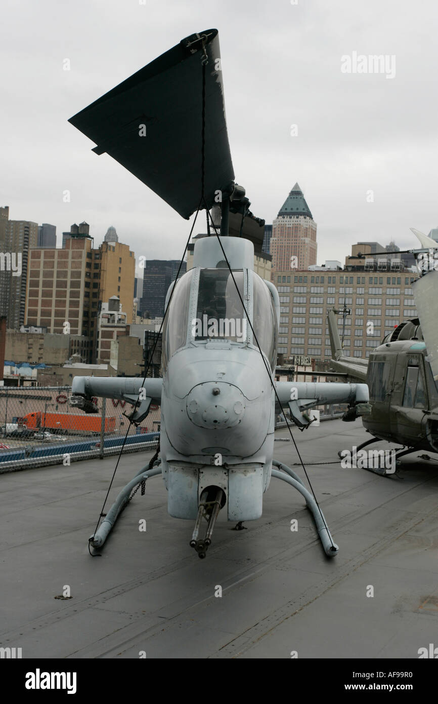 Bell AH 1J Sea Cobra on display on the flight deck of the USS Intrepid ...
