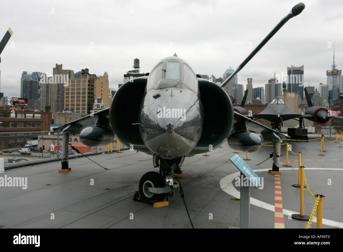 Hawker Siddeley AV 8C Harrier on display on the flight deck at the ...