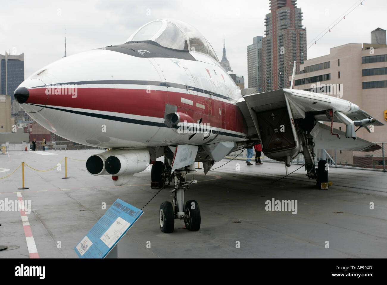 Grumman F 14 Tomcat on the flight deck of the USS Intrepid at the ...