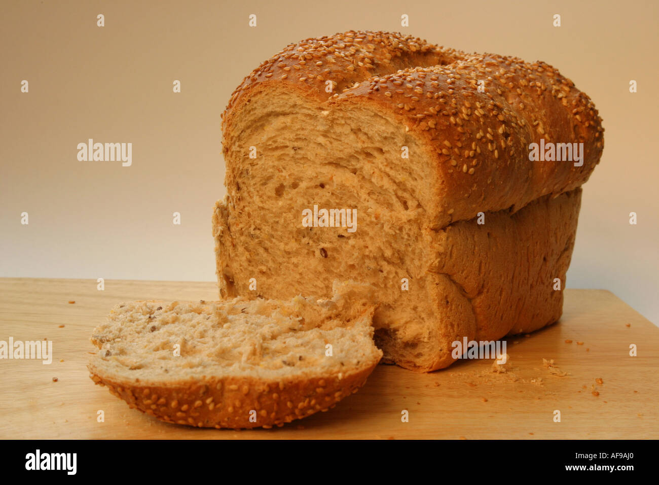 A Stock Photograph of a Loaf of Bread Sliced Stock Photo - Alamy