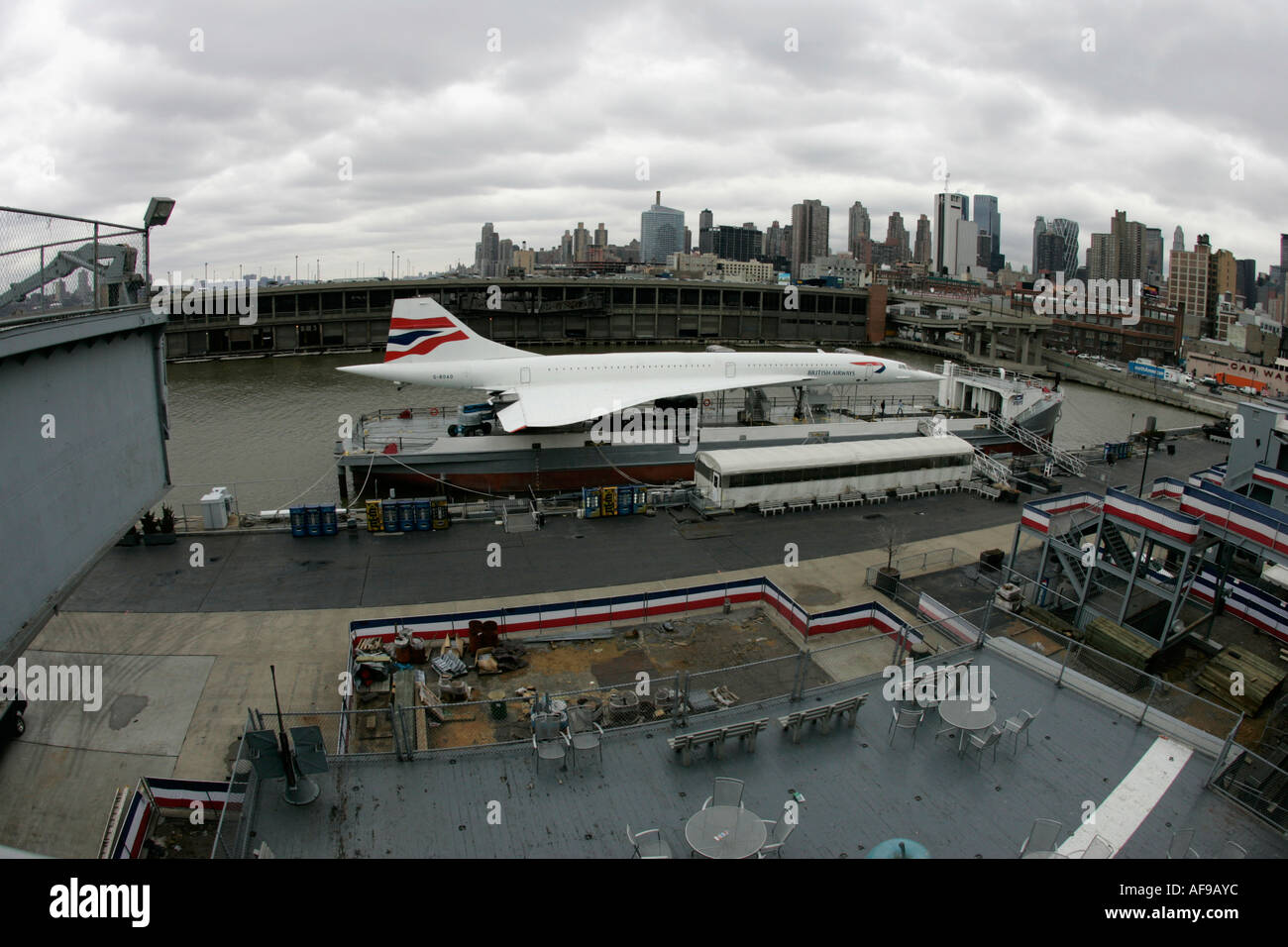 the British Airways Concorde exhibit from the Intrepid flight deck at ...