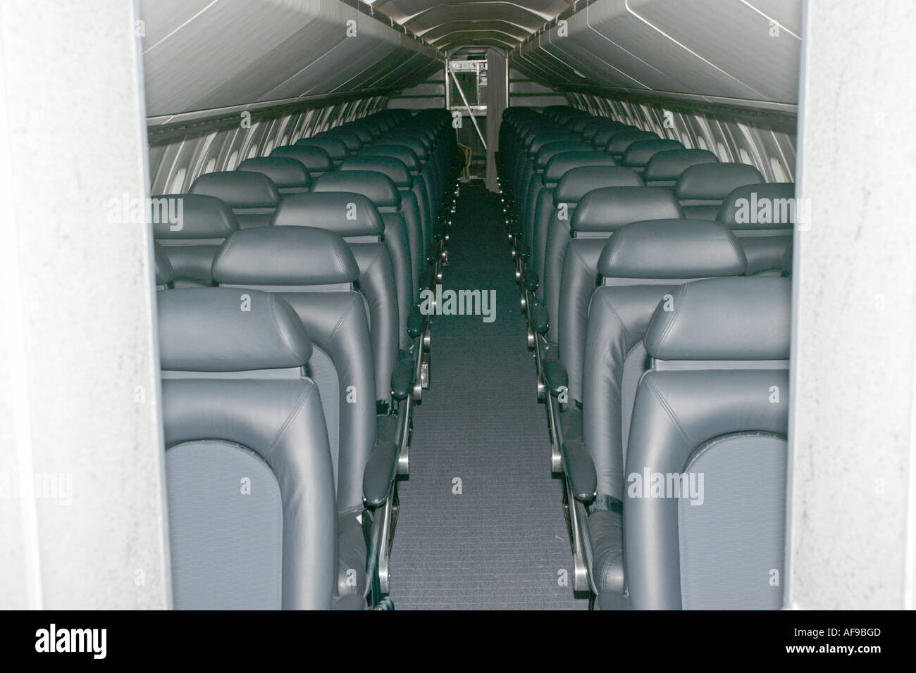 passenger cabin of the British Airways Concorde exhibit at the Intrepid ...