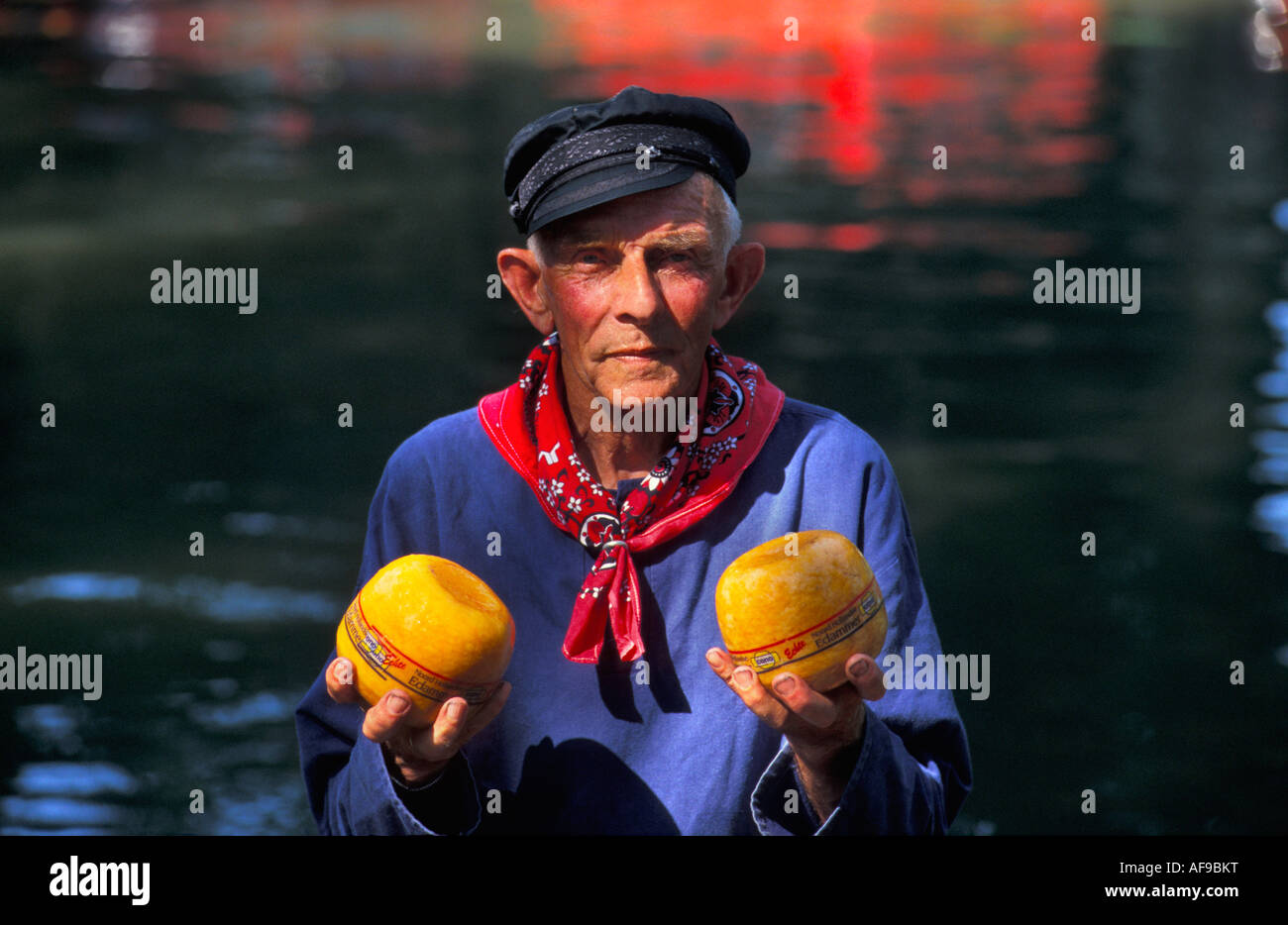 Netherlands Edam Cheese farmer showing Edammer cheeses Stock Photo - Alamy