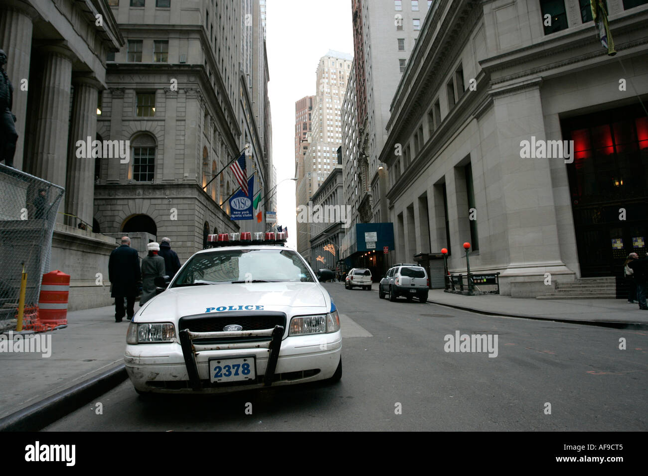 Police squad car on Wall Street new york city new york USA mid 2000s ...