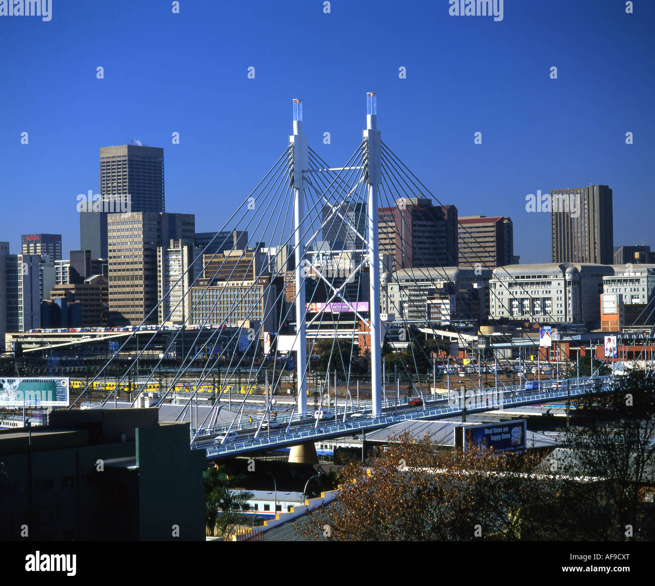 The Nelson Mandela Bridge in Braamfontein, Johannesburg, Gauteng; South ...