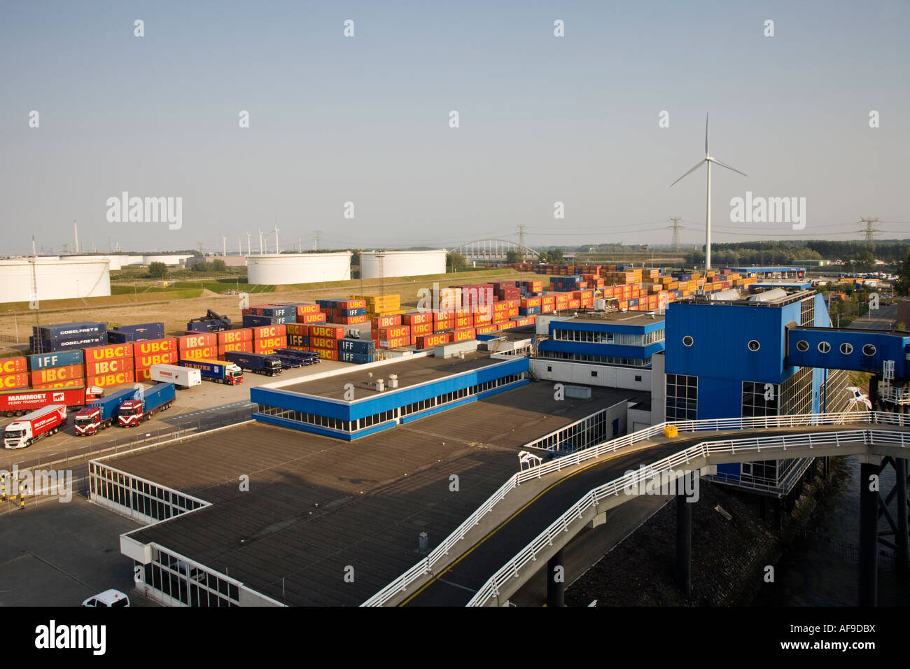 Containers waiting to be loaded at Europoort port in Rotterdam The ...