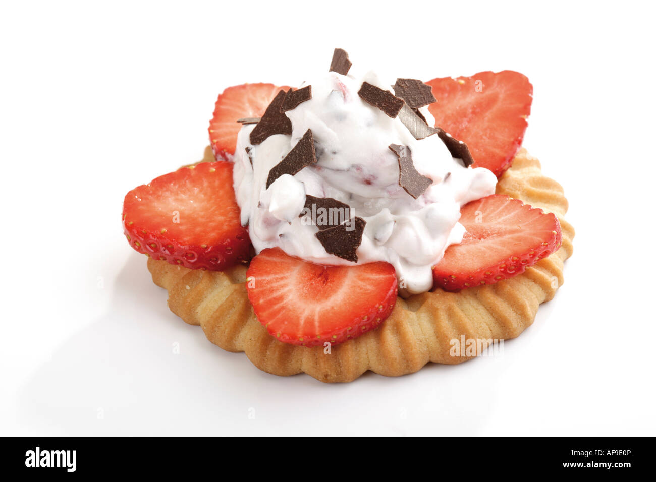 Strawberry tartelet with whipped cream Stock Photo - Alamy