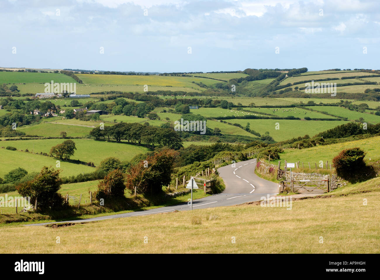 B3223 road seen from Brendon Common, Exmoor, Devon, England, UK Stock ...