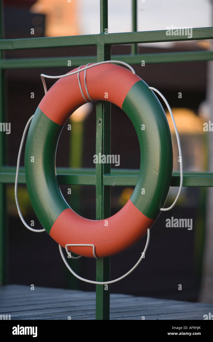Lifesaver ring on a boat Stock Photo - Alamy