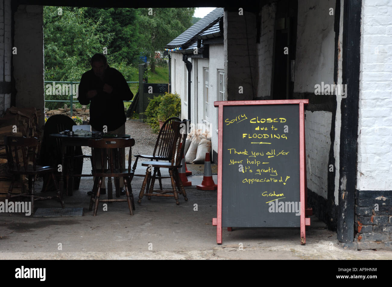 Road bridge in Ludlow washed away by flooding of the river Corve in ...