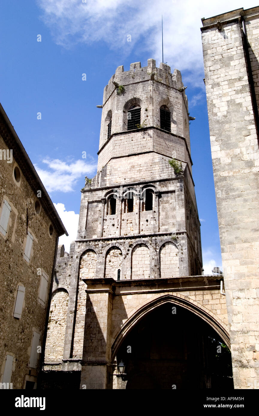 Gorges the Ardeche Alba La Roman France French church Stock Photo - Alamy