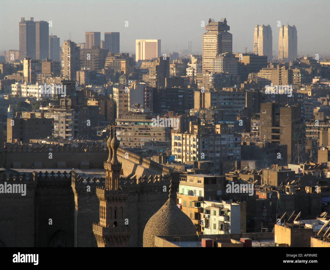 Evening centre of Cairo including the Bank Misr (Banc of Egypt) and the ...
