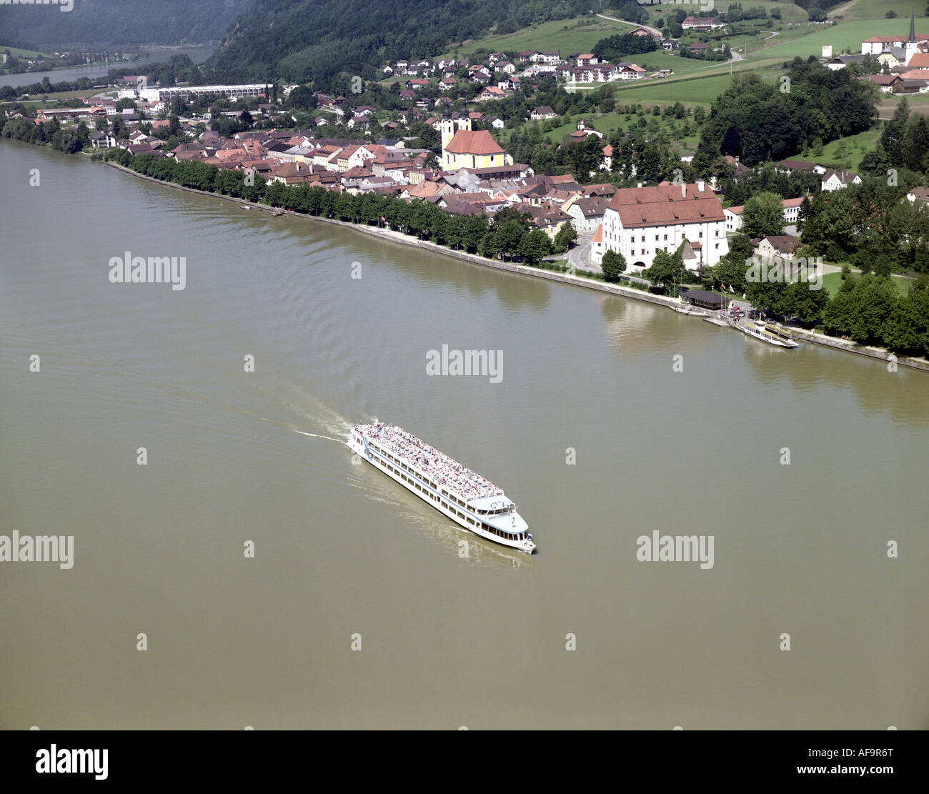 ship Donau on the Danube (Donau), Germany, Bavaria, Niederbayern, Lower ...