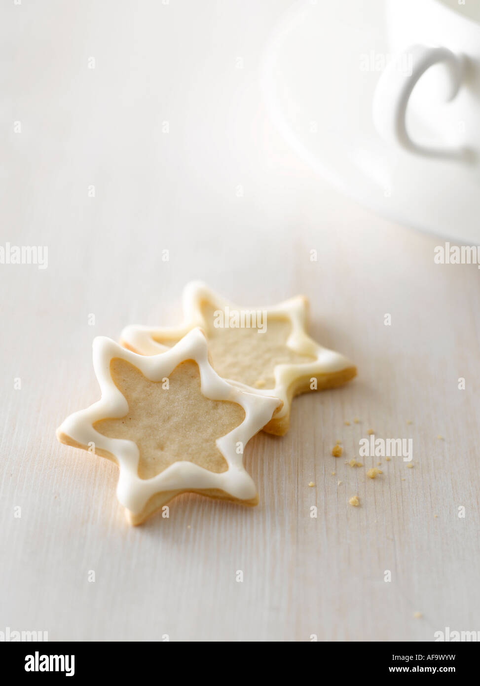 Star-shaped cookies, beside a cup Stock Photo - Alamy