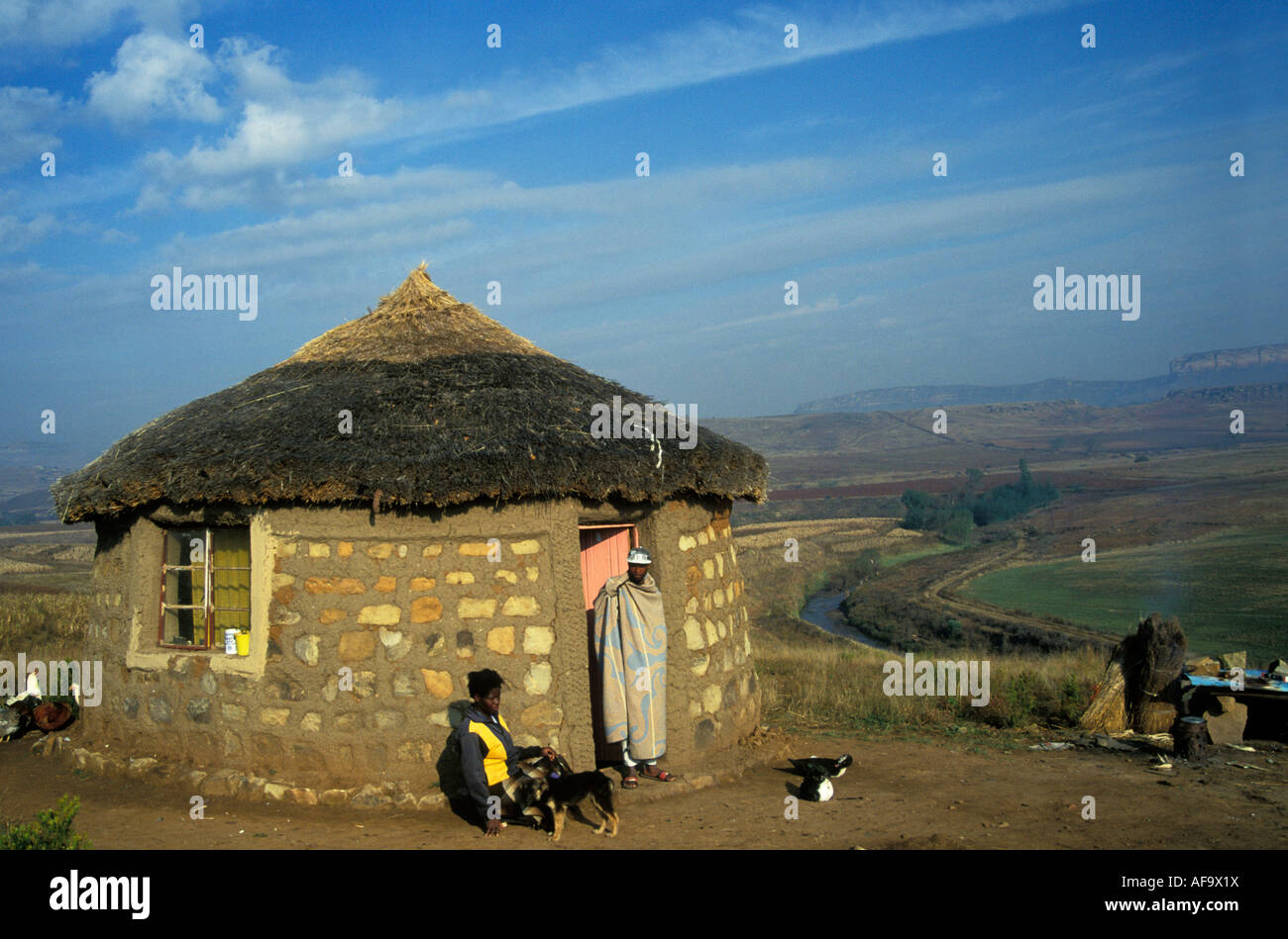 Rondavel traditional house in lesotho hi-res stock photography and ...