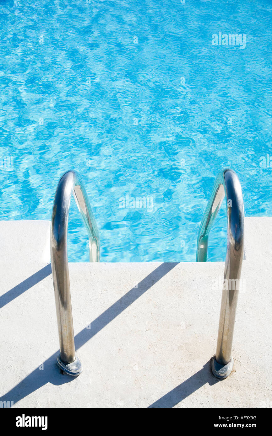 Railing at swimming pool Stock Photo - Alamy