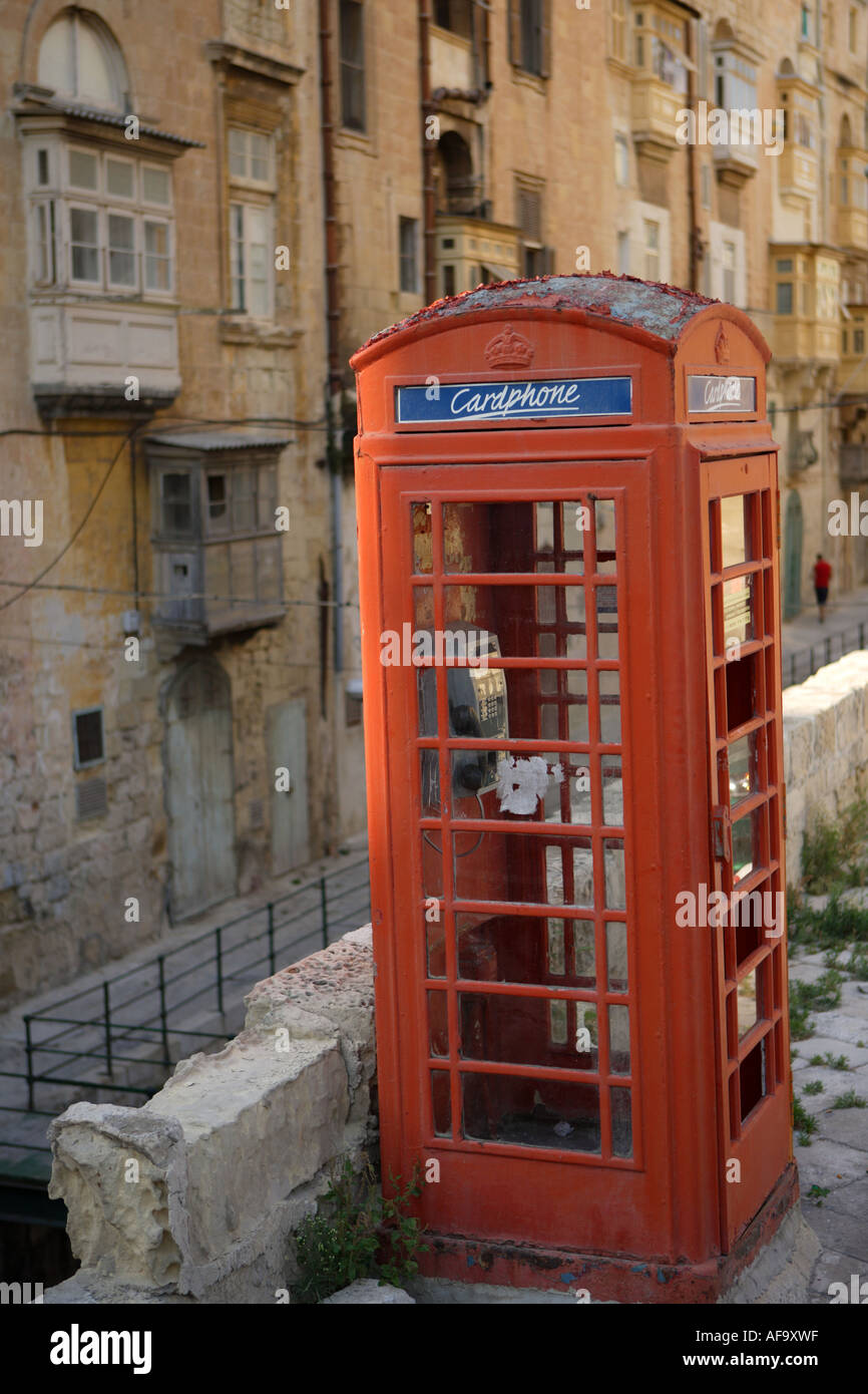 Red British Telephone Box, Valletta, Malta Stock Photo - Alamy