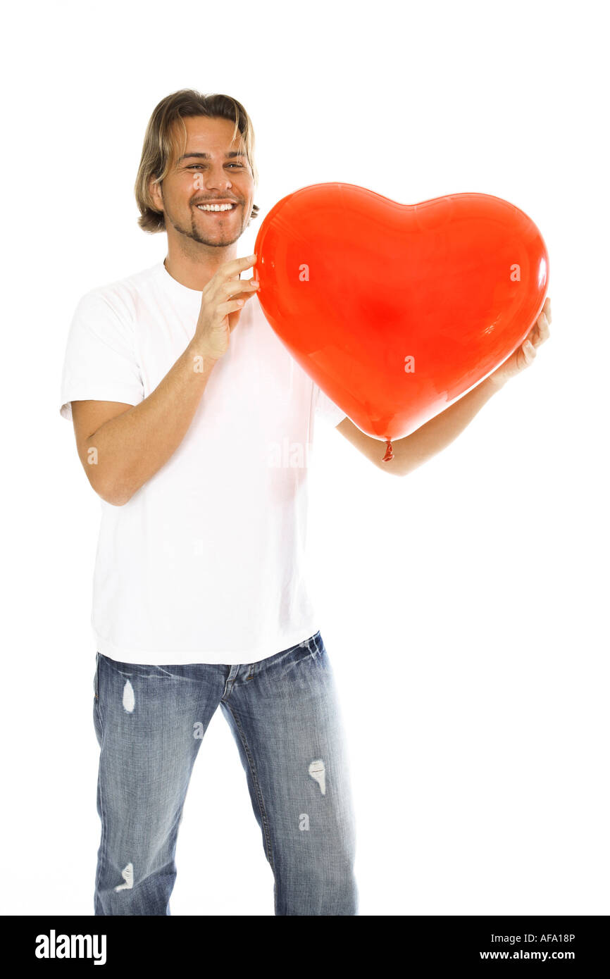 Man in love balloon Cut Out Stock Images & Pictures - Alamy