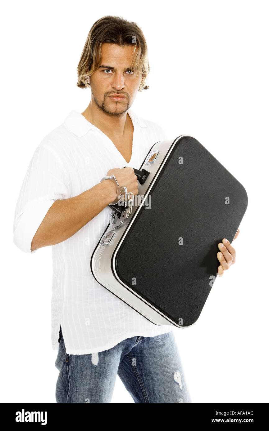 Man carrying money case, close-up Stock Photo - Alamy