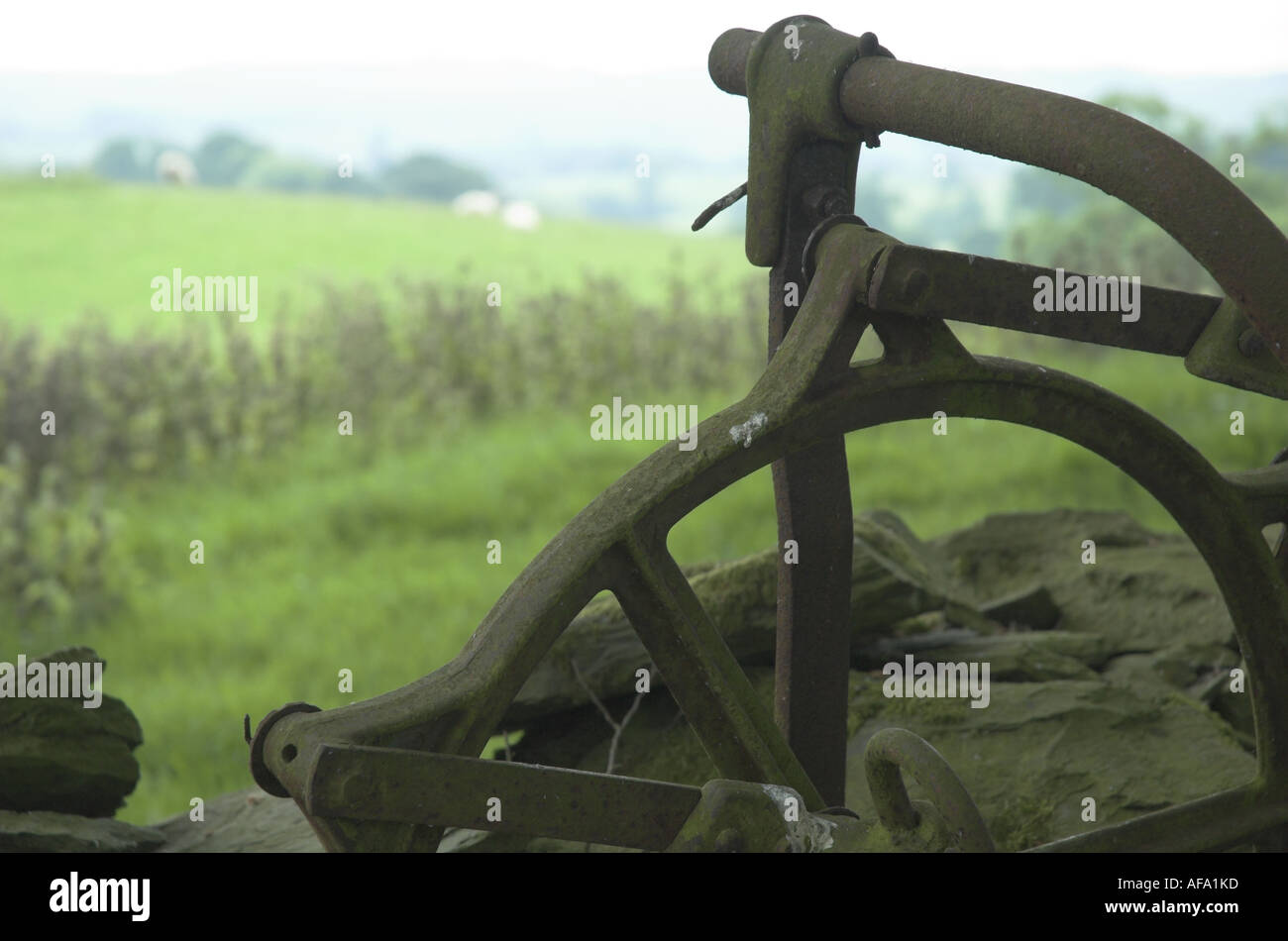 Disused farm machinery on the Dales Way Stock Photo - Alamy