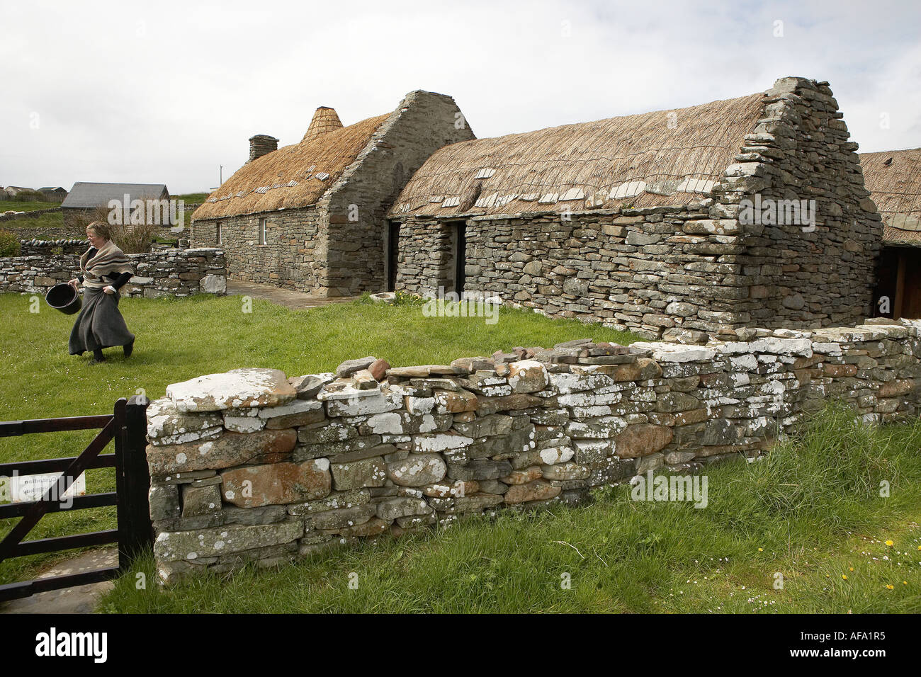 The Croft house musuem a small traditional farm with thatched roof ...