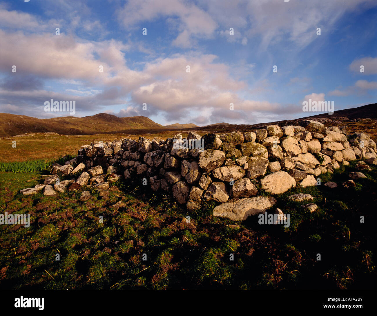 Ruined croft house on the island of Barra Outer Hebrides western ...