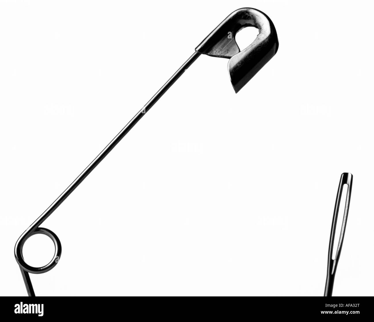 Closeup of a needle and pin Stock Photo - Alamy