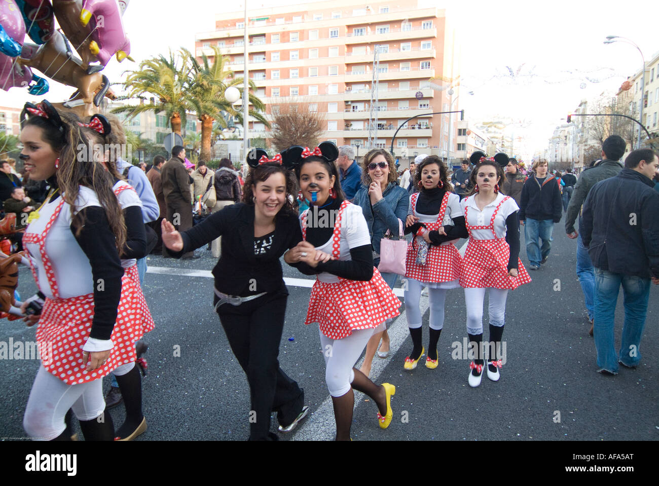 People celebrating and dressing up for the famous Carnival Parade in ...