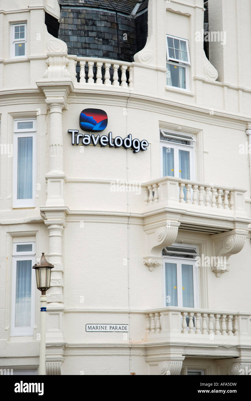 Travelodge Hotel on Eastbourne seafront Marine Parade Stock Photo - Alamy