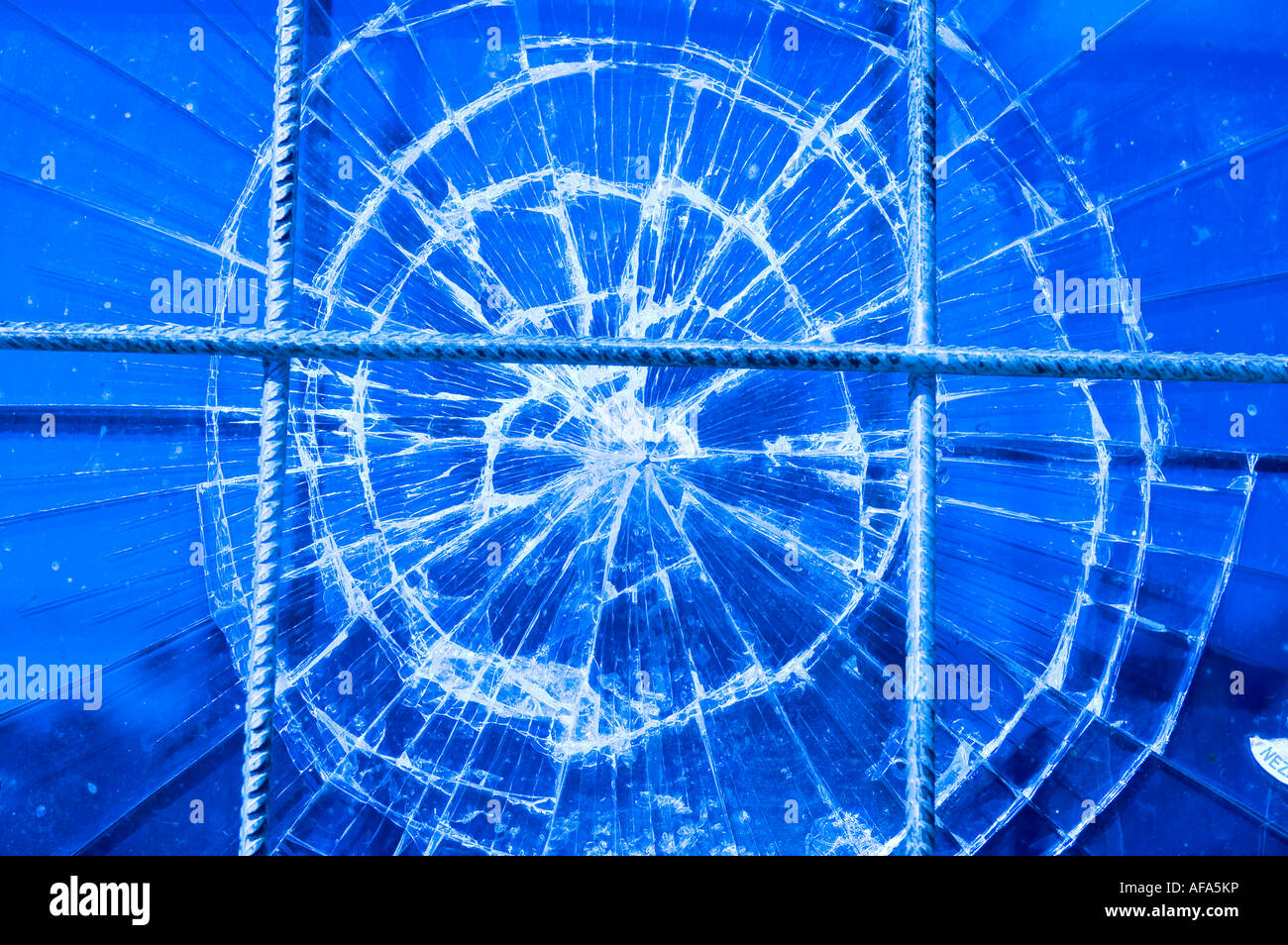 broken window with rusty security steel bars Stock Photo - Alamy