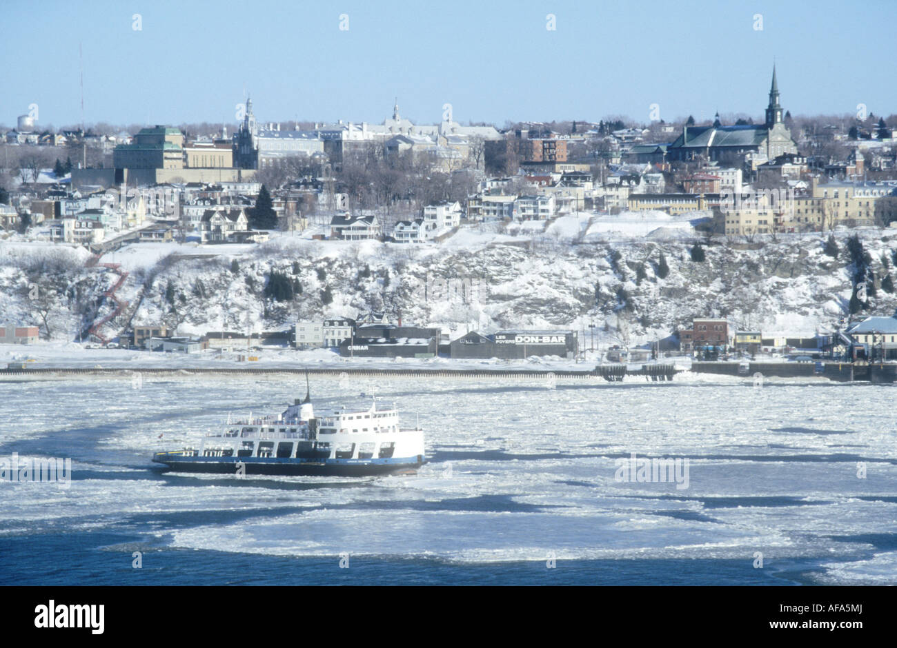The St Lawrence River freezes over in winter making a spectacular venue ...
