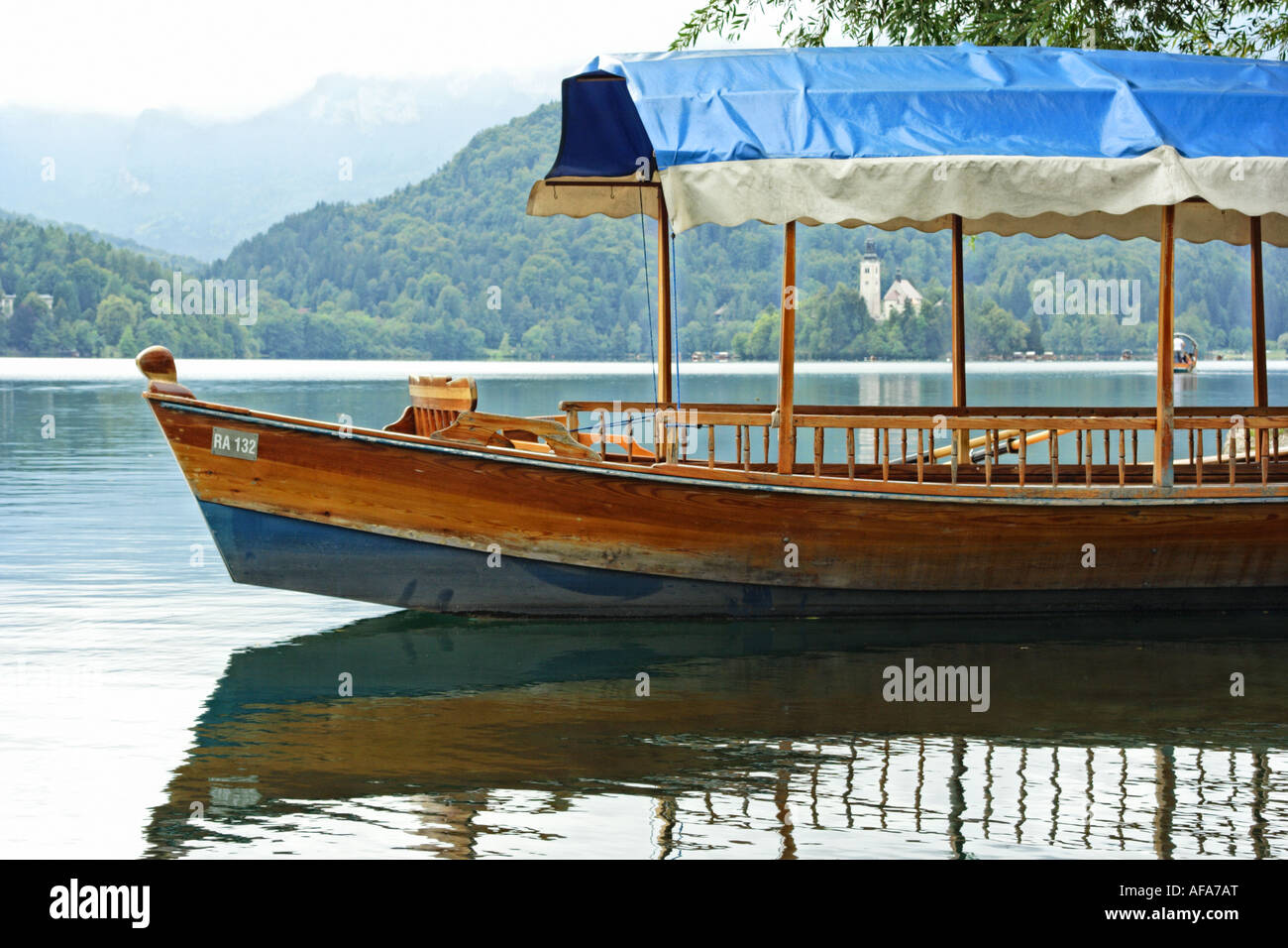 Pletna boat Slovenia Stock Photo - Alamy