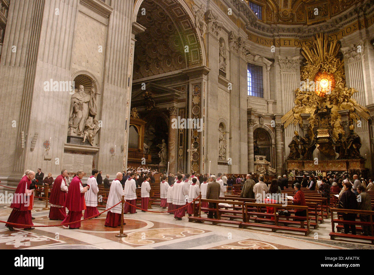 A mass held in St Peters Basilica at the High Altar and the Triumph of ...