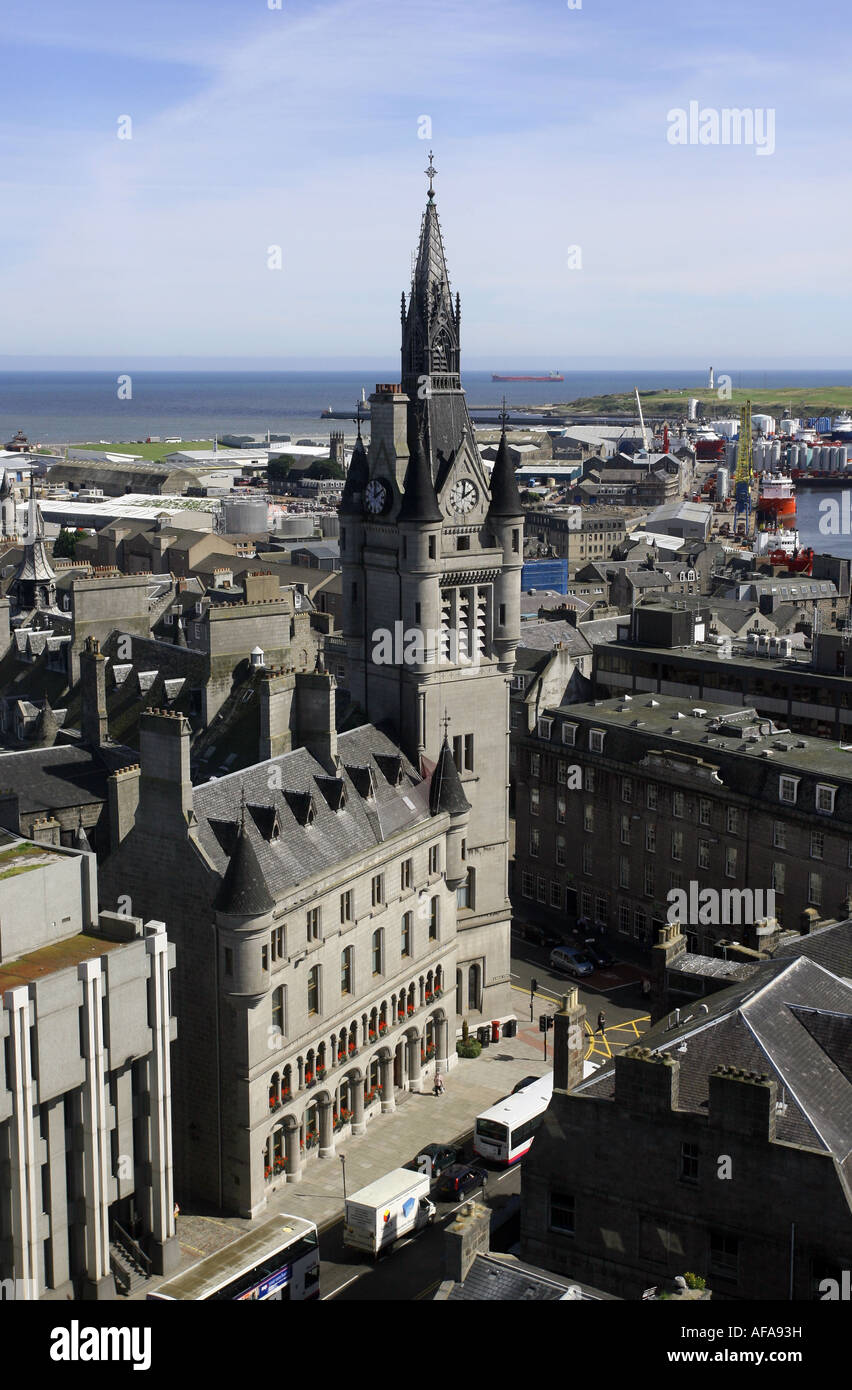 Aerial picture of the city centre of Aberdeen, Scotland, UK, showing ...