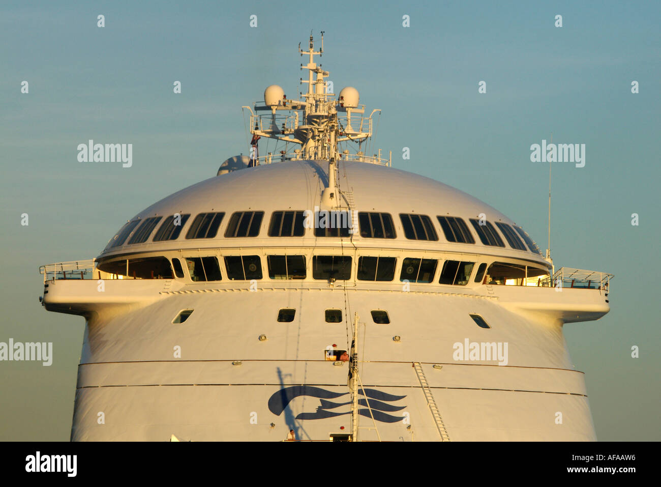 Regal Princess cruise ship docked at the port of Juneau, Alaska, detail ...