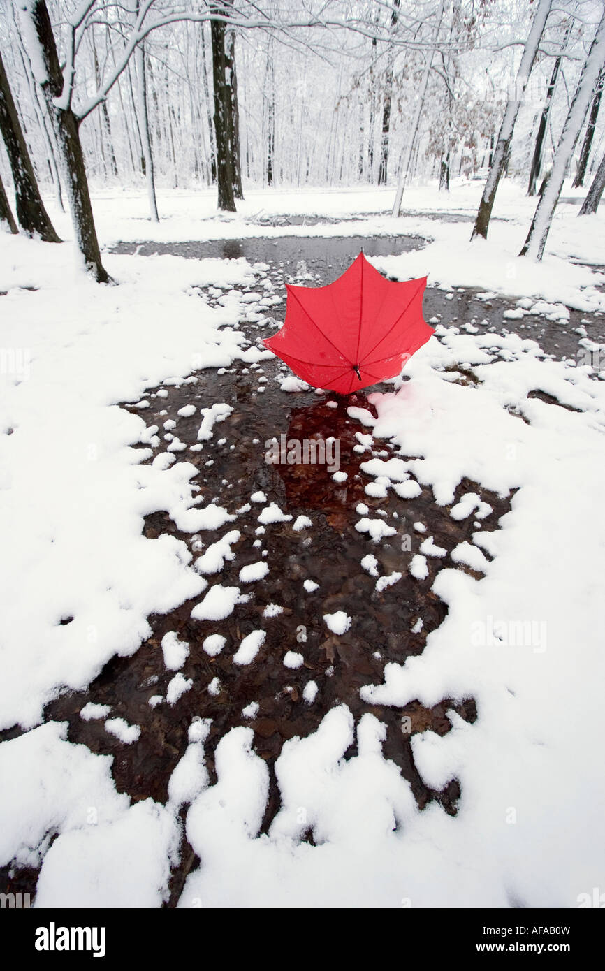 Umbrella in snow hi-res stock photography and images - Alamy