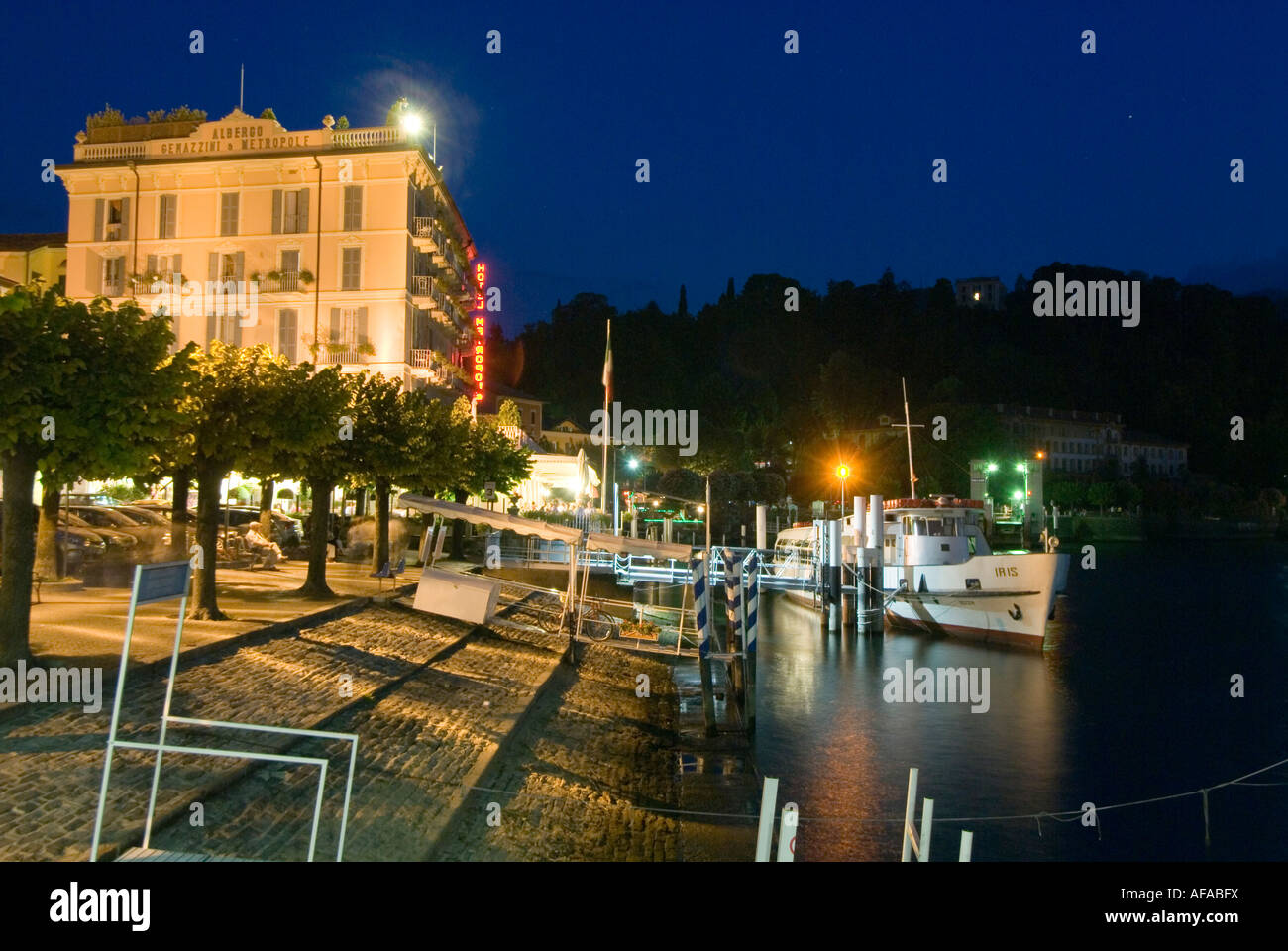 Bellagio waterfront at night Lake Como Italy Stock Photo - Alamy