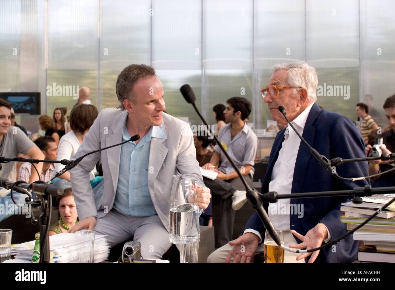 James Bond 007 Production Designer Sir Ken Adam being interviewed at ...