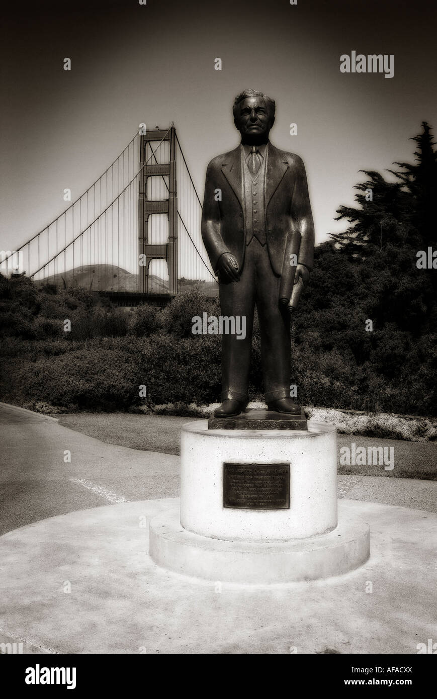 Monument to Joseph B. Strauss. The Golden Gate Bridge. San Francisco ...