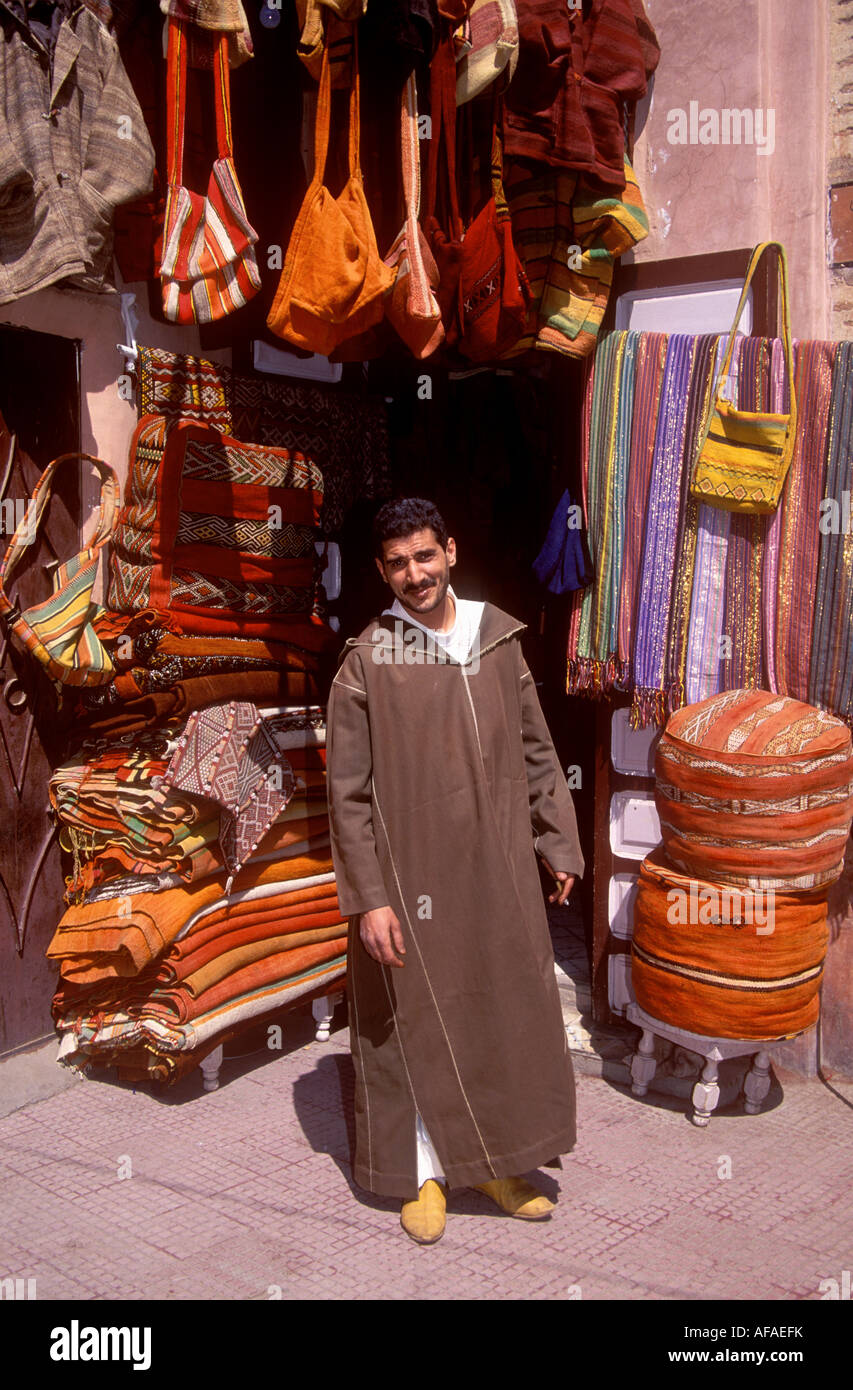 Trader in a Marrakesh souk Stock Photo - Alamy
