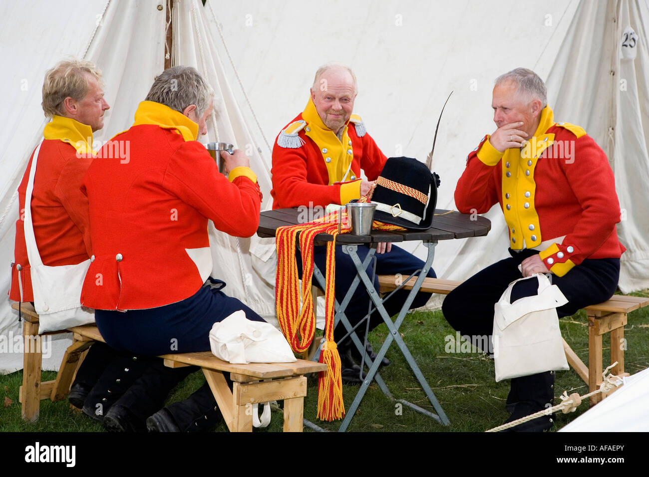 Four Danish soldier in a uniforms from year 1807 Stock Photo - Alamy